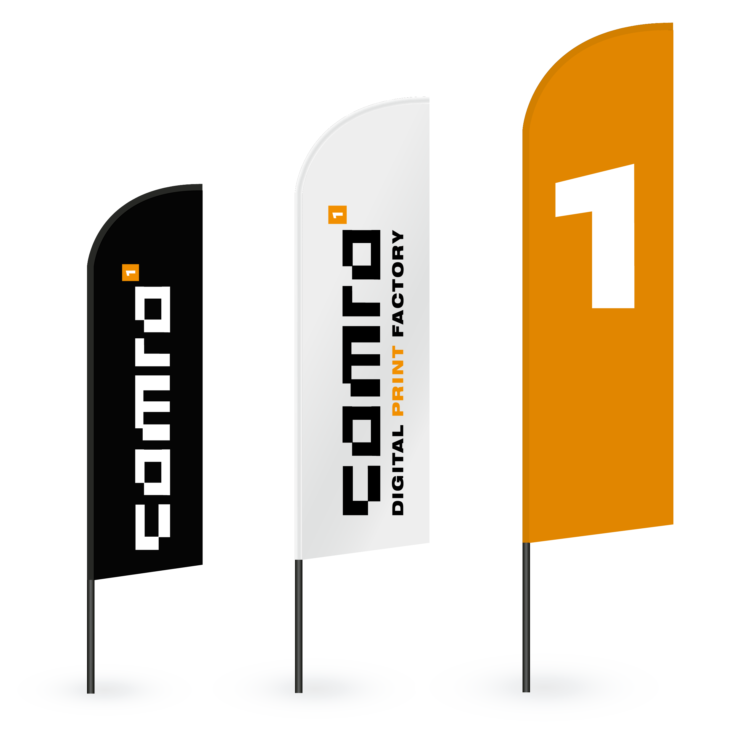 Beachflags in diversen Formen und Grössen